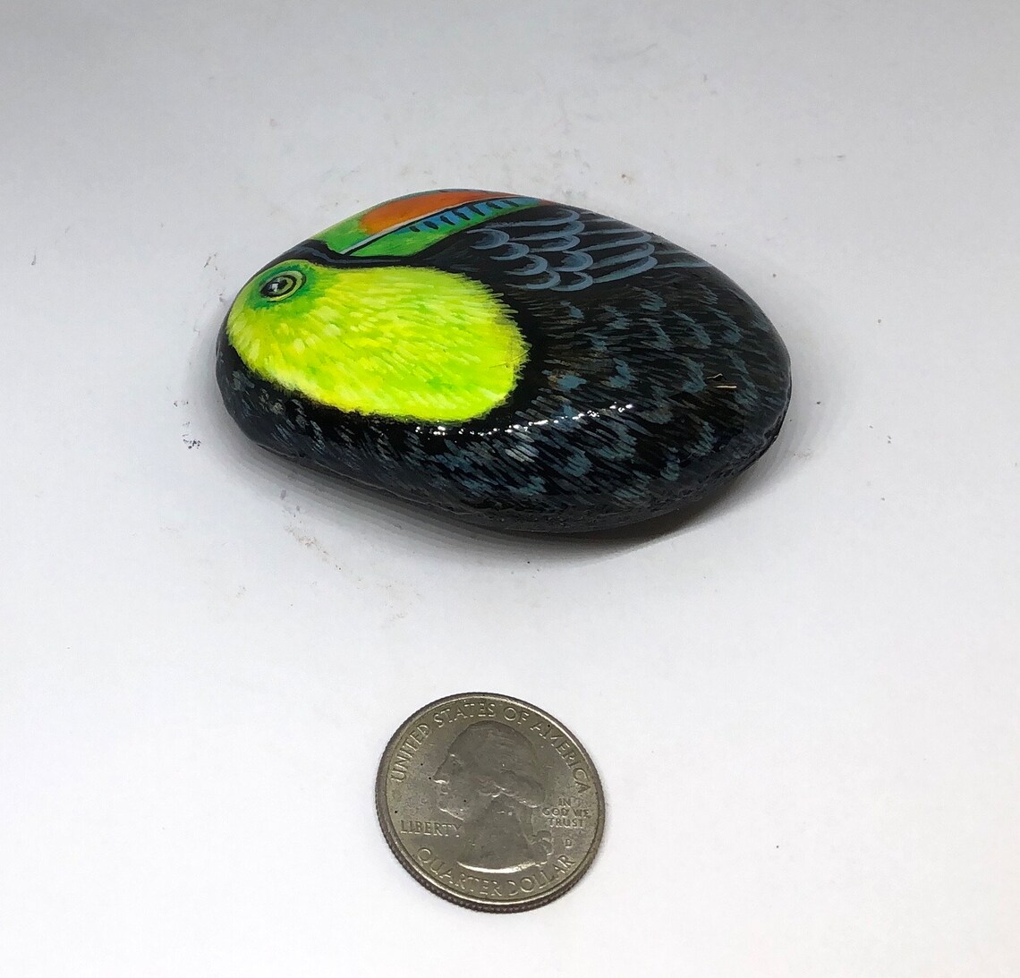 Small Toucan Painted Rocks, Unique Painted Stone Gifts for Bird Lovers ...