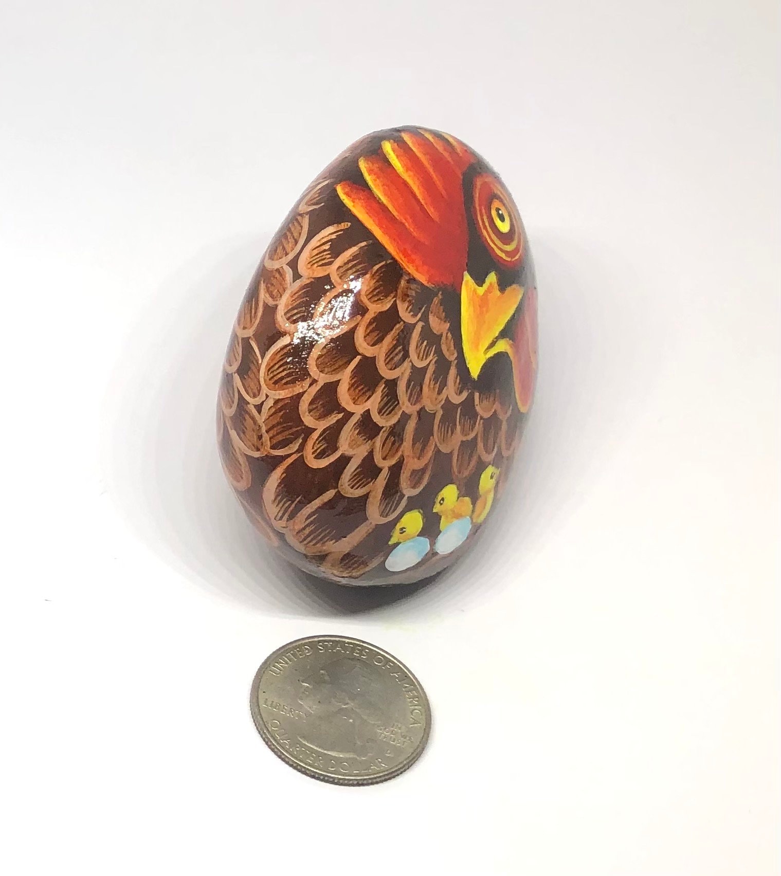 Hen With Chicks Painted Stone for Home Decor, Easter Painted Rocks ...