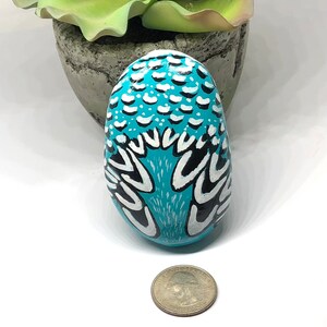 Blue Parakeet Painted Rocks, Unique Painted Stone Gifts for Bird Lovers ...