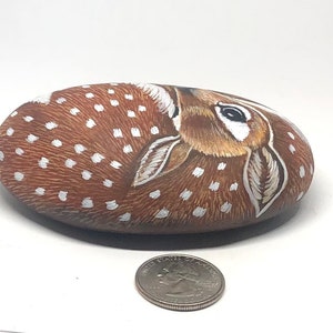 Fawn Painted Rock Unique Deer Painted Stones for Gift and - Etsy
