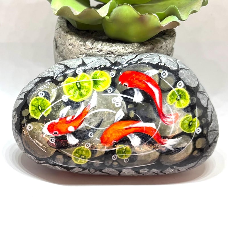 Acrylic Fish Painted Rocks - Etsy
