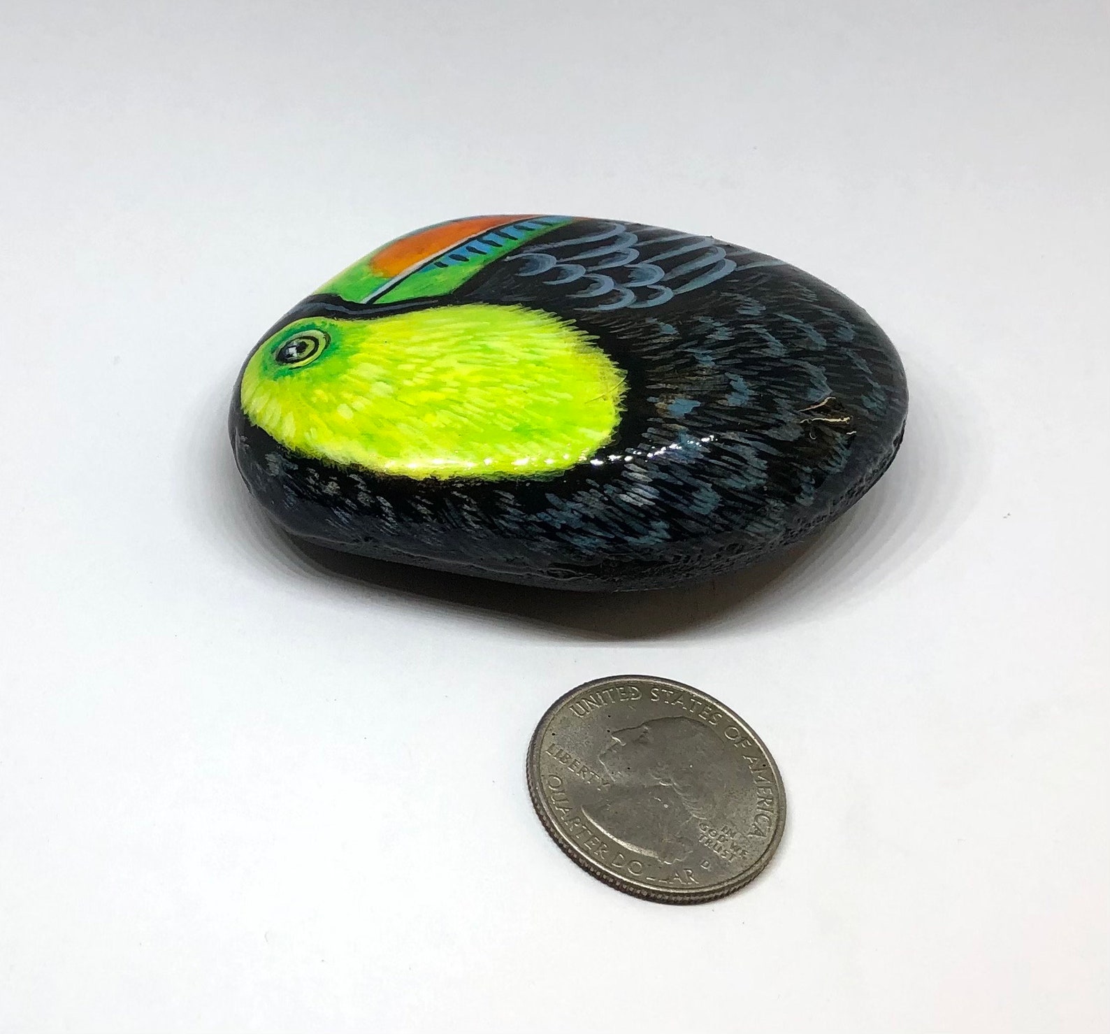 Small Toucan Painted Rocks, Unique Painted Stone Gifts for Bird Lovers ...