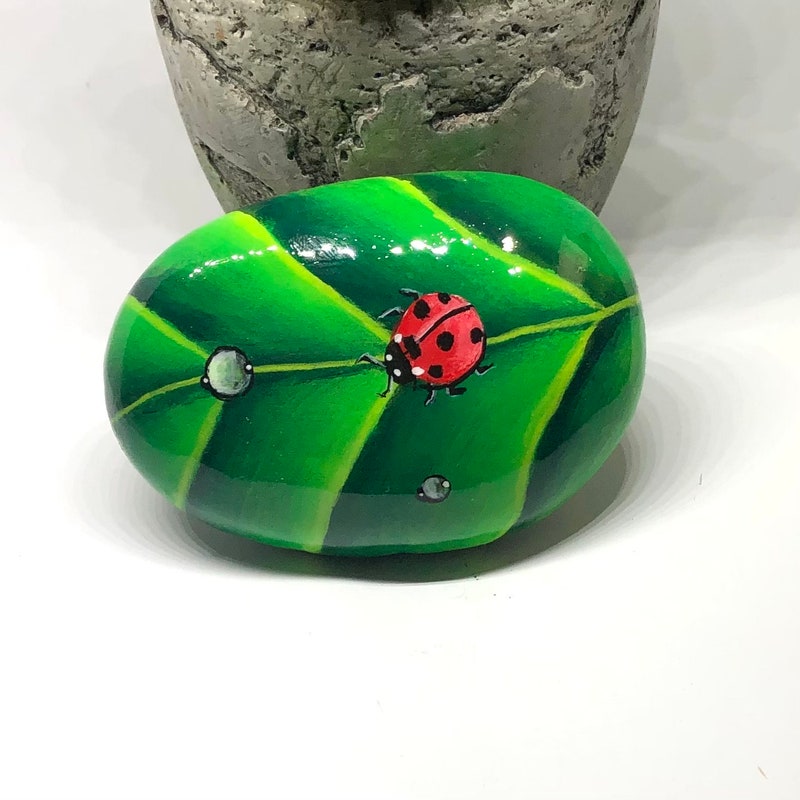 Ladybug Painted Rocks - Etsy