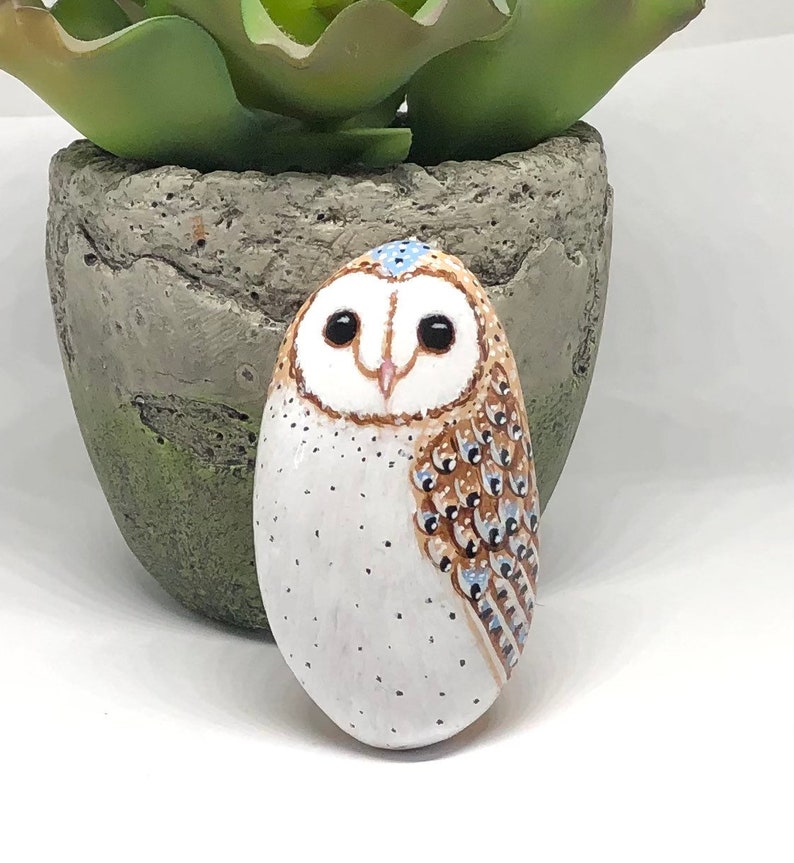 Little Barn Owl Painted Rocks Hand Painted Unique Stone Art - Etsy