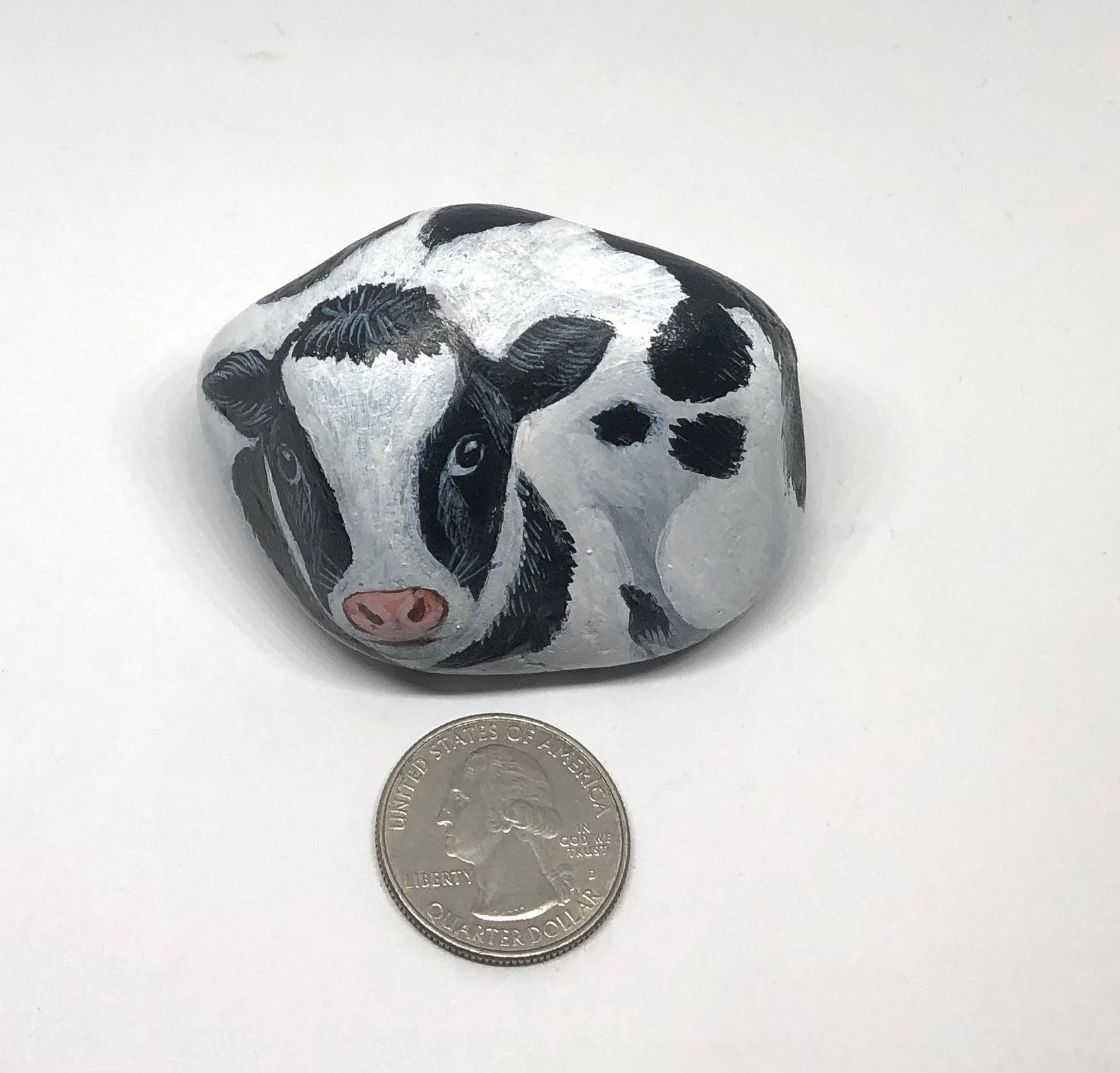 Cow Painted Rocks Farm Animal Painted Stones for Home Decor - Etsy
