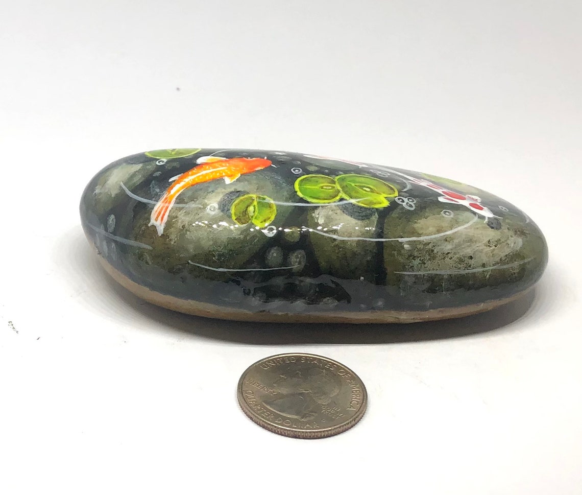 Fish Painted Rocks Koi Pond Painted Rocks Beautiful Garden - Etsy