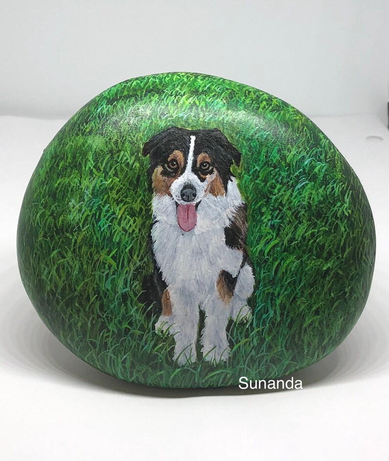 Custom Pet Portrait With Background Painted Rocks From Your - Etsy