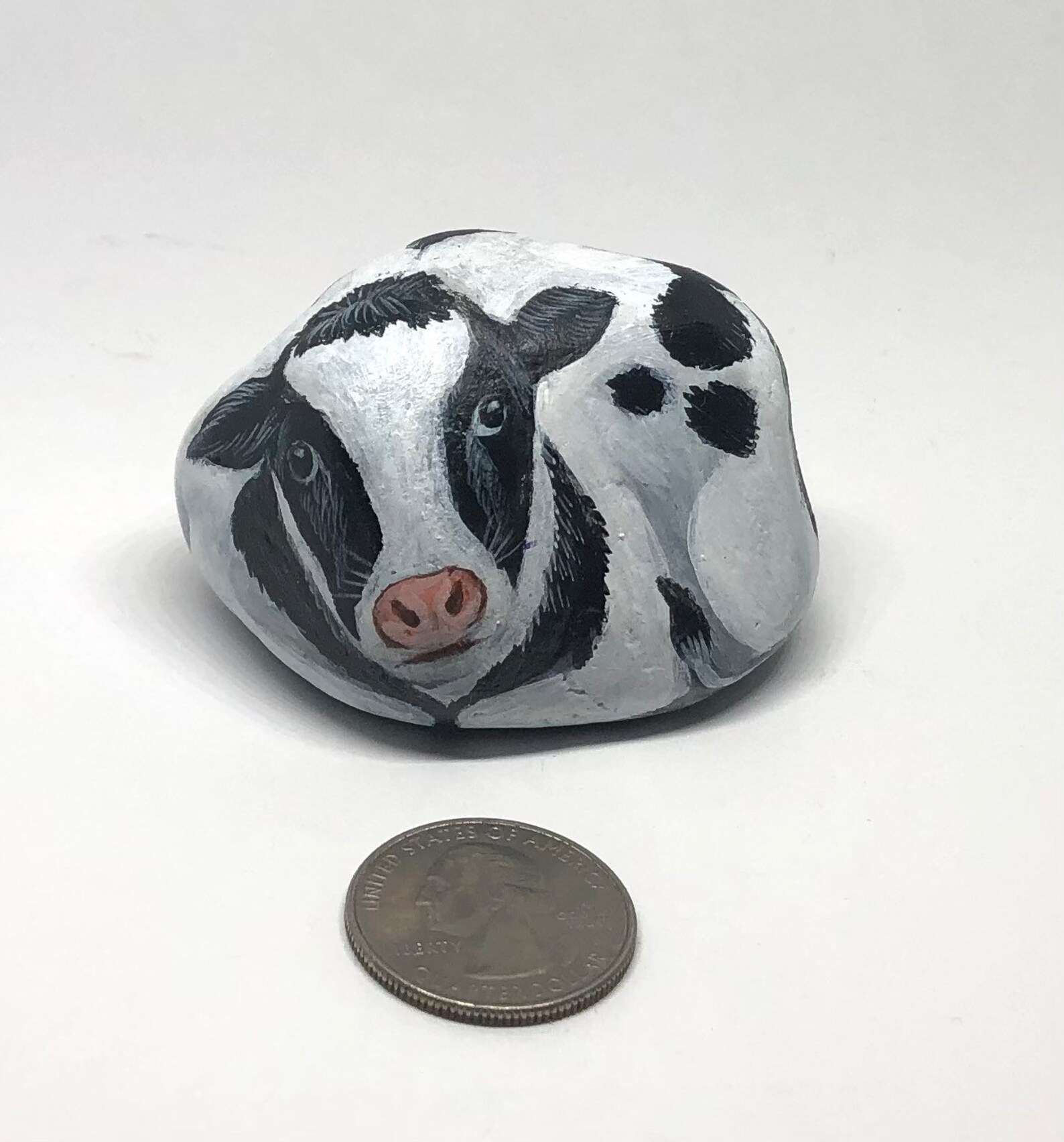 Cow Painted Rocks Farm Animal Painted Stones for Home Decor - Etsy