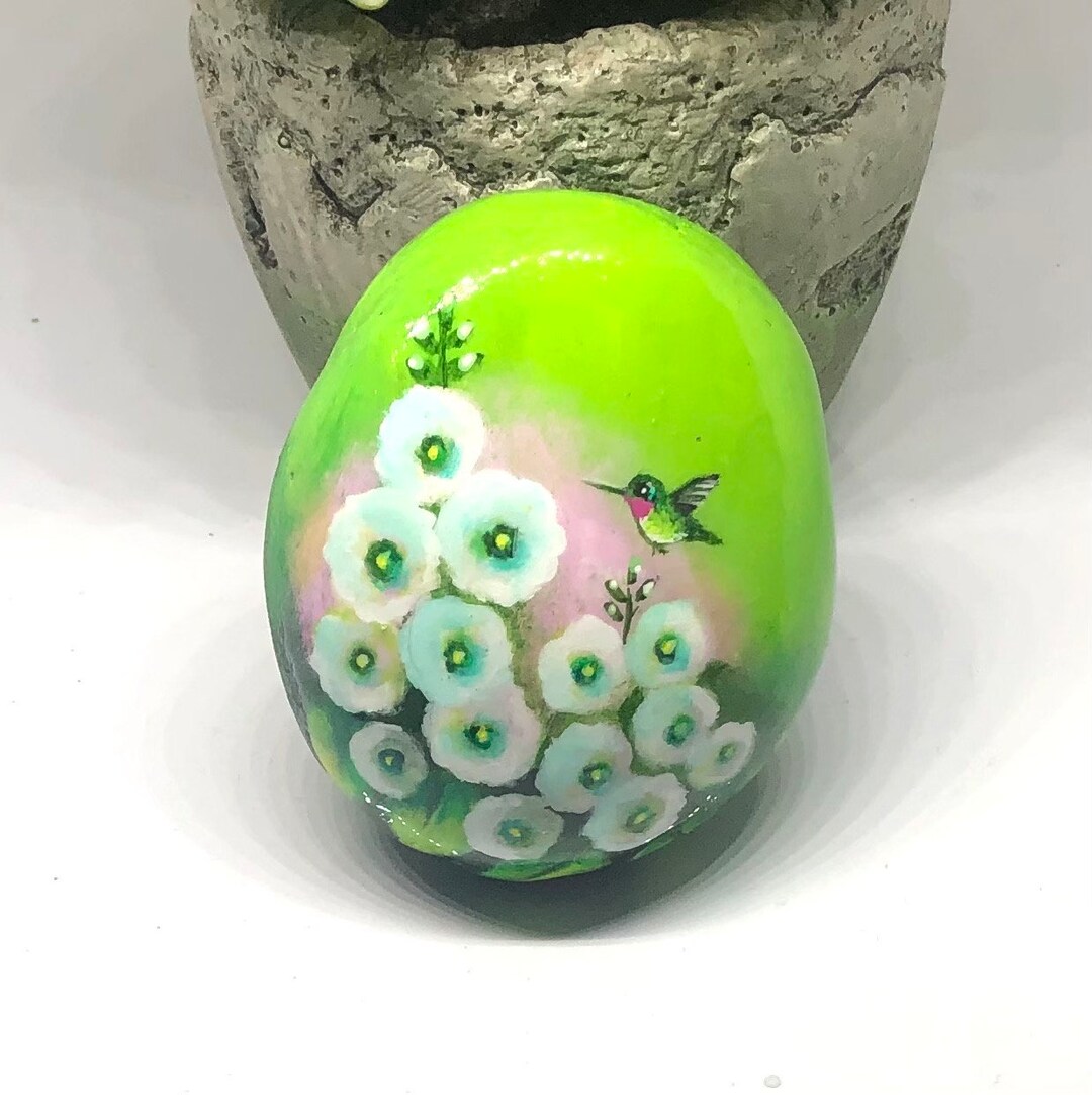Hummingbird and Flowers Painted Rocks for Gifts, Mothers Day Gift ...