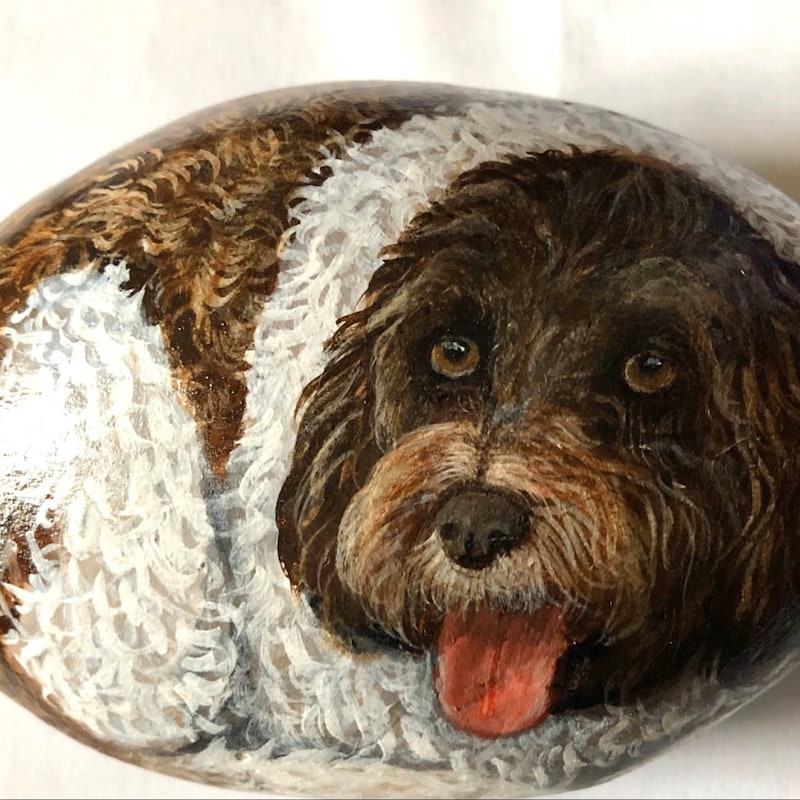 Dog Painting on Rock - Etsy