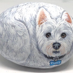 Custom Pet Portrait, Custom Dog Painted Rock, Personalized Pet Memorial ...