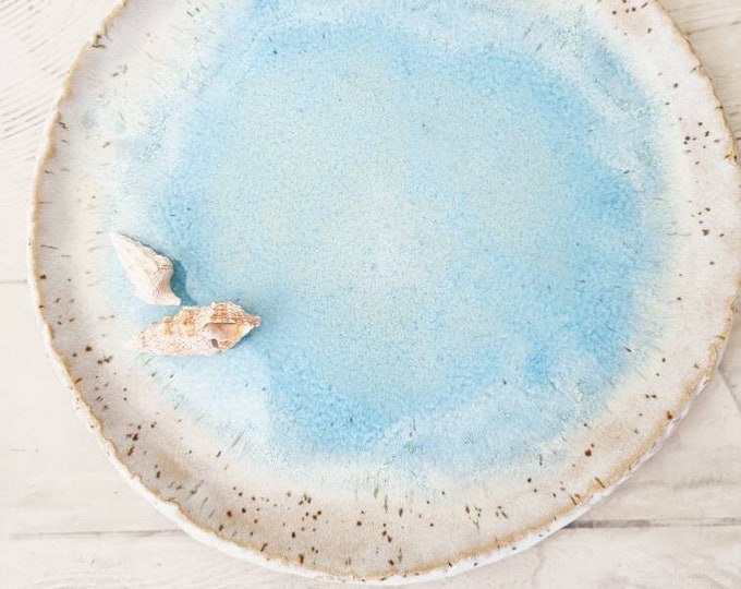 Beach Life Dessert Plate Set of Four, Eclectic, Fused Glass Dessert ...