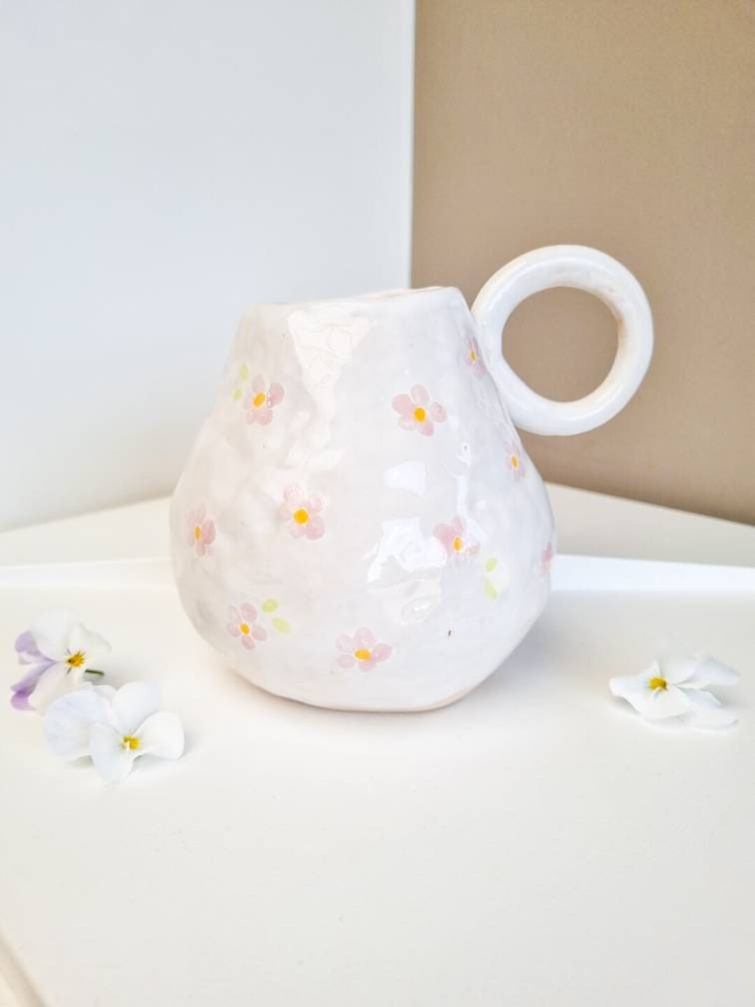Daisy Ceramic Vase Fairytale Wobbly Handmade Vase Handpainted ...
