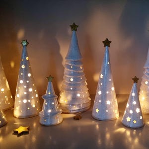 Handmade Ceramic Christmas Tree Lantern: Speckled Clay Holiday Decor - Etsy