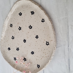 Black Checkers Mug Handmade Hand Painted Plate With Flowers Mug and ...