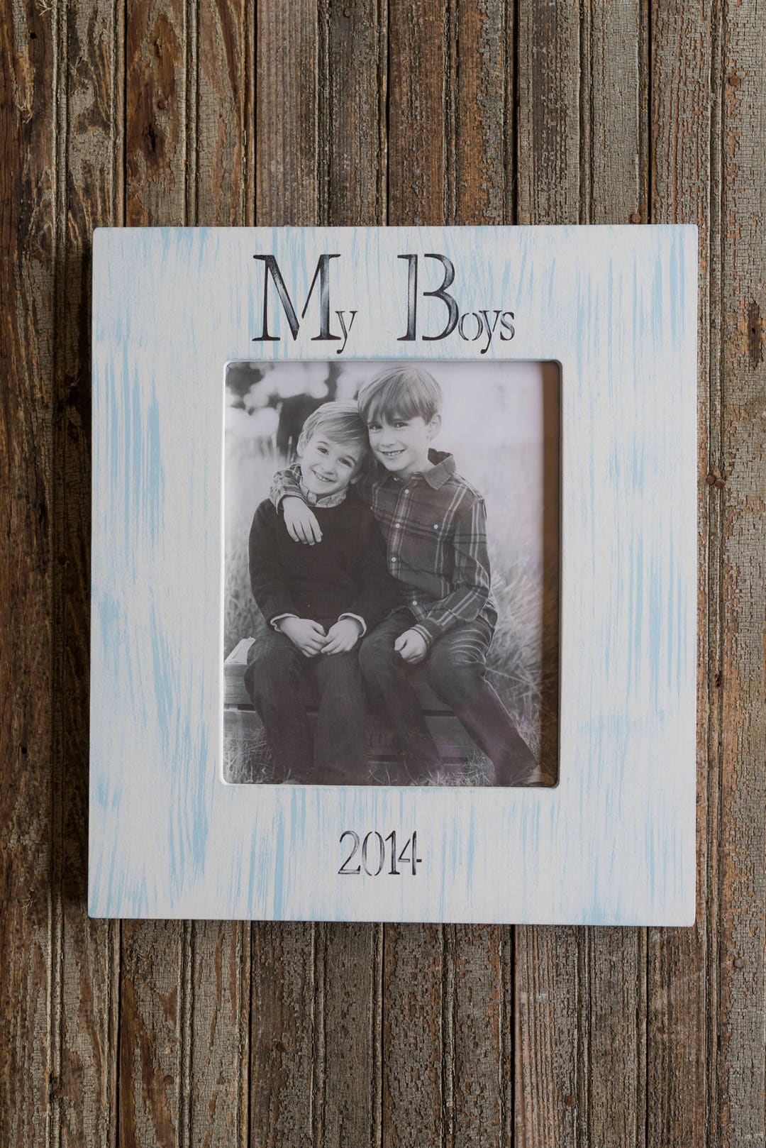 Personalized, 8x10 Picture Frame, Blue Stripes Frame, Hand Painted ...