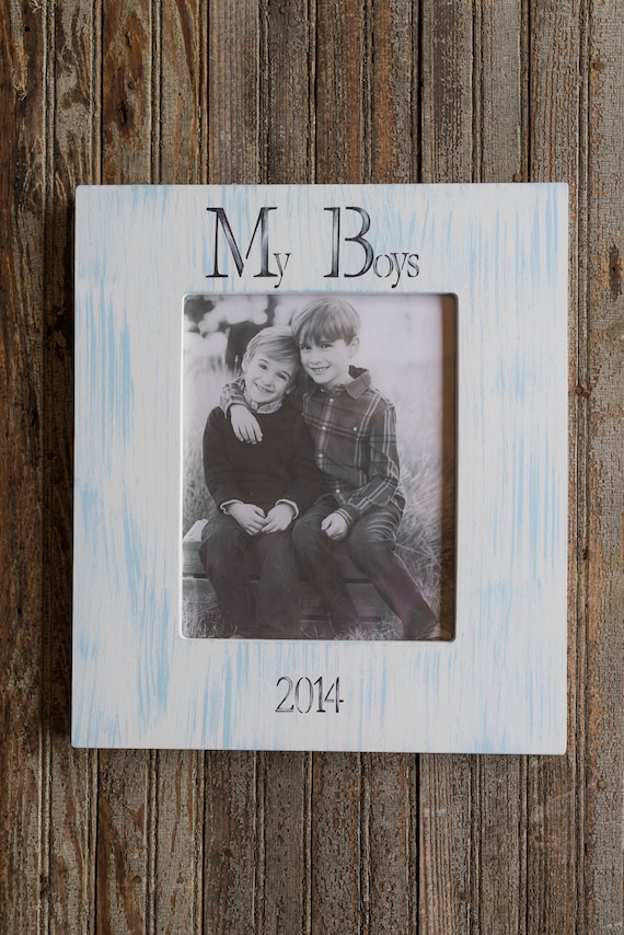 Personalized 8x10 Picture Frame Blue Stripes Frame Hand | Etsy