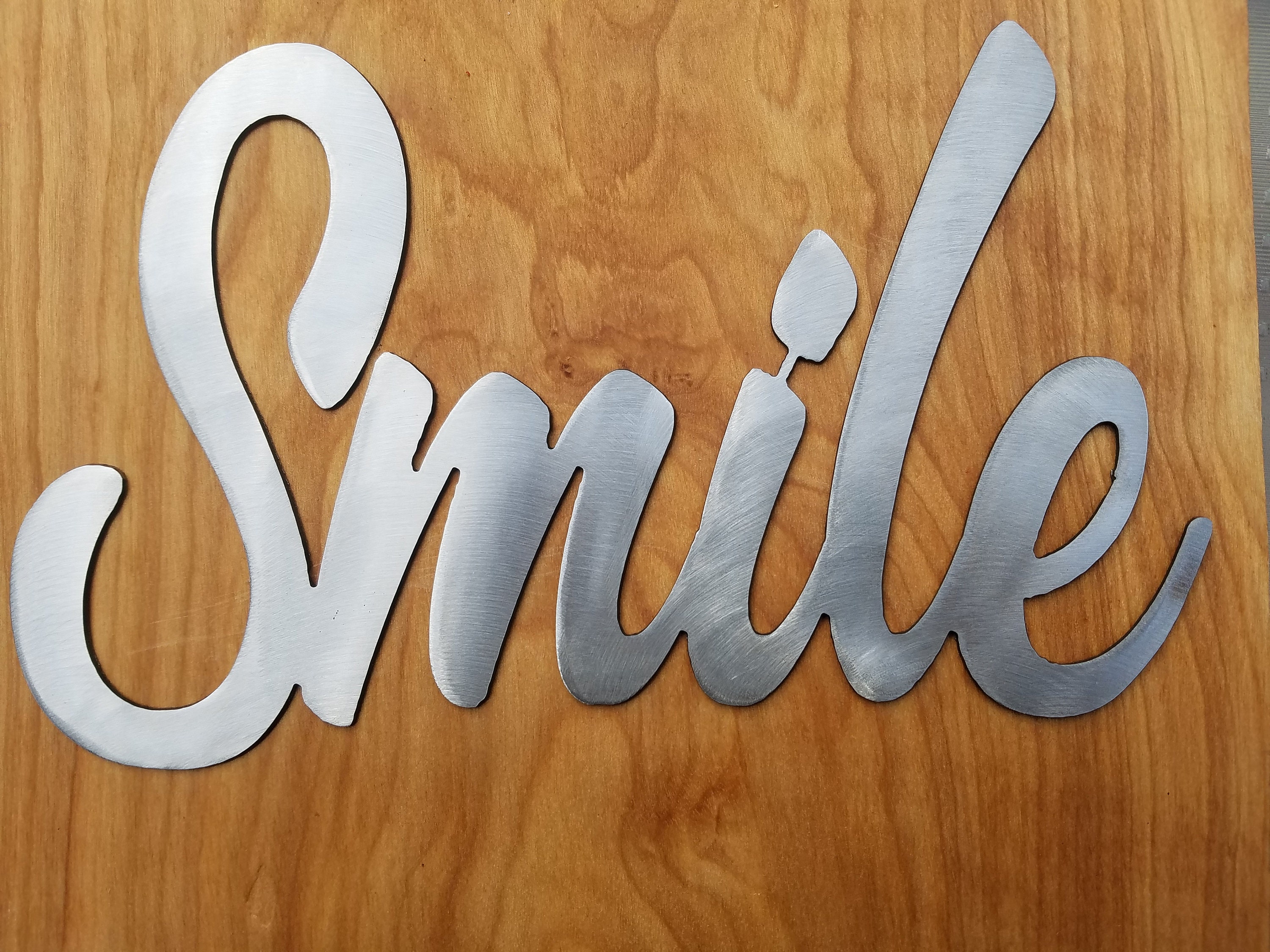 Smile Metal Sign Steel Wall Art Steel Sign Metal Art | Etsy