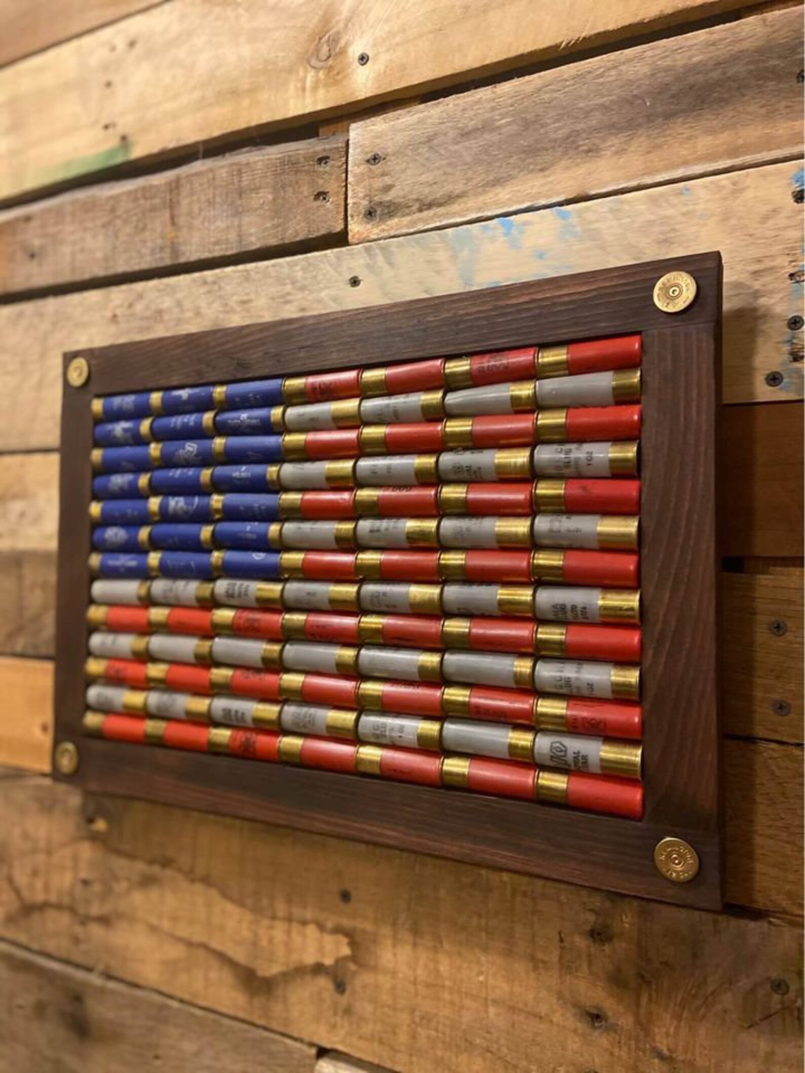 American Flag // Shotgun Shell Flag // Red White clear | Etsy