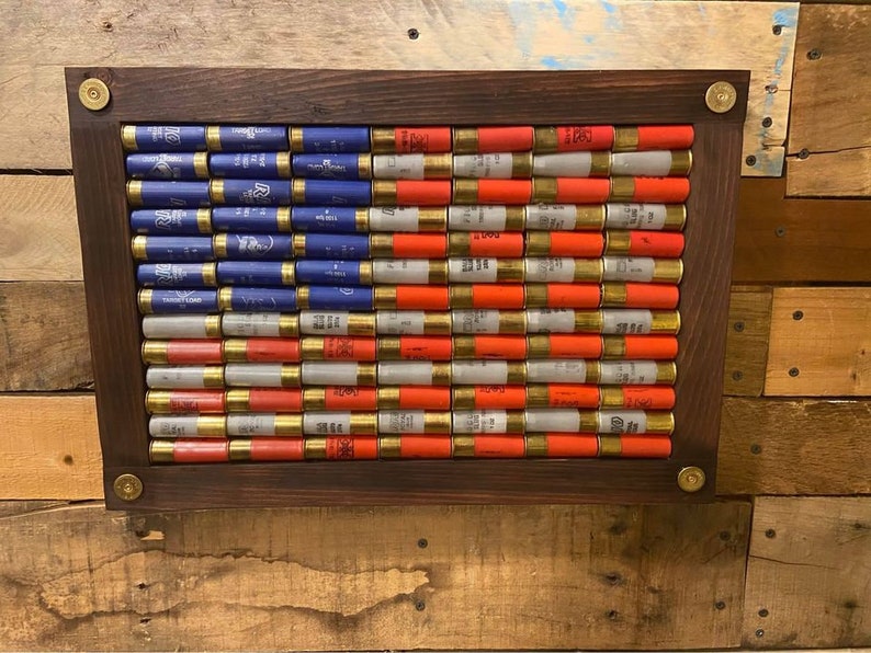 American Flag // Shotgun Shell Flag // Red White clear and - Etsy