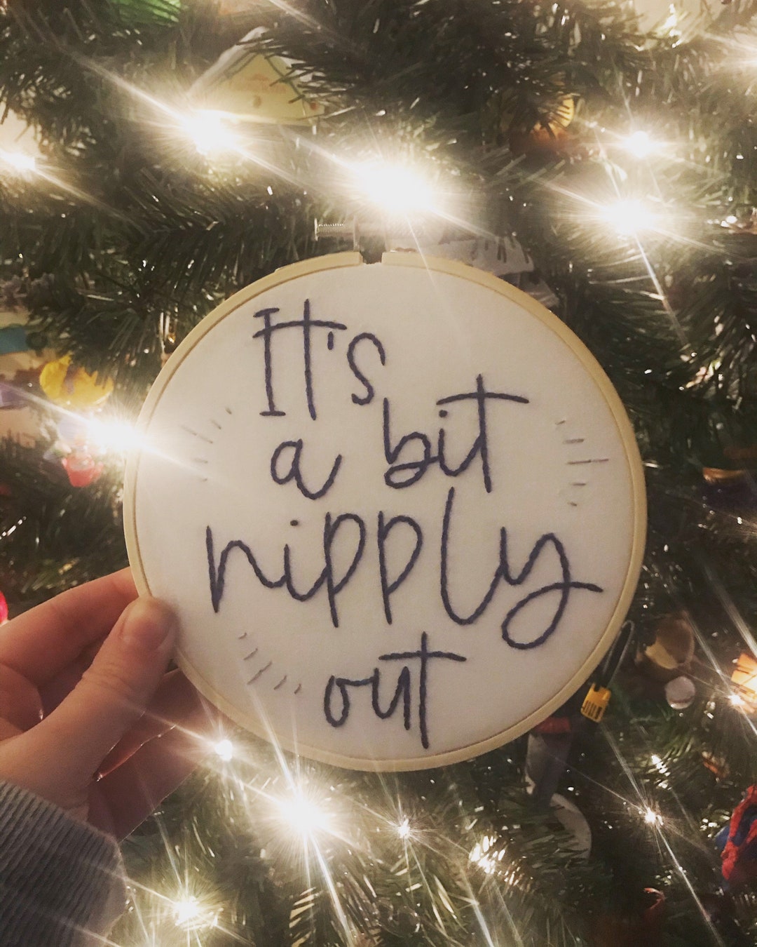 Christmas Vacation Its a Bit Nipply Out Hand Embroidery - Etsy