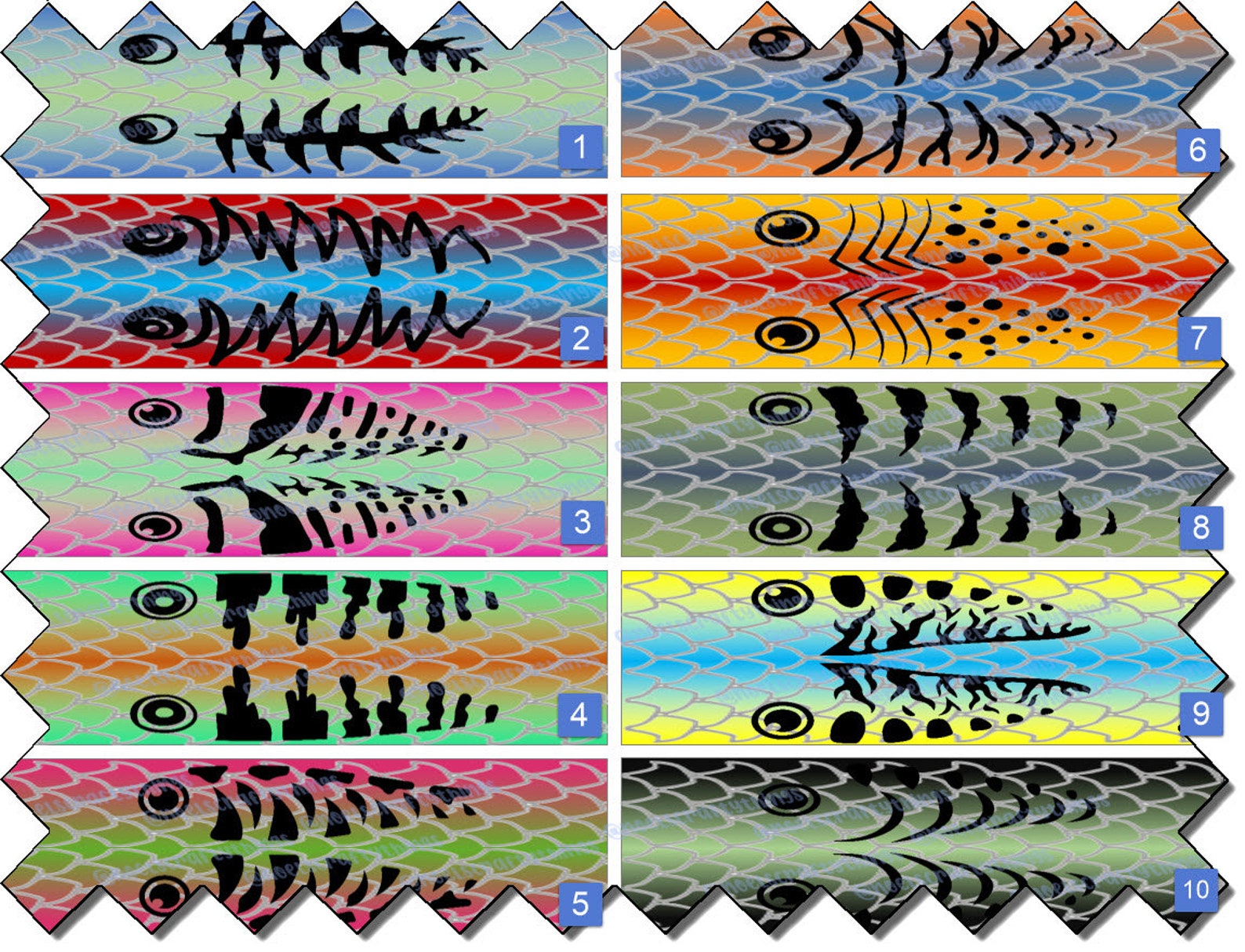 Fishing Lures Pack Pen Wrap Waterslide Digital Download, Sublimation ...