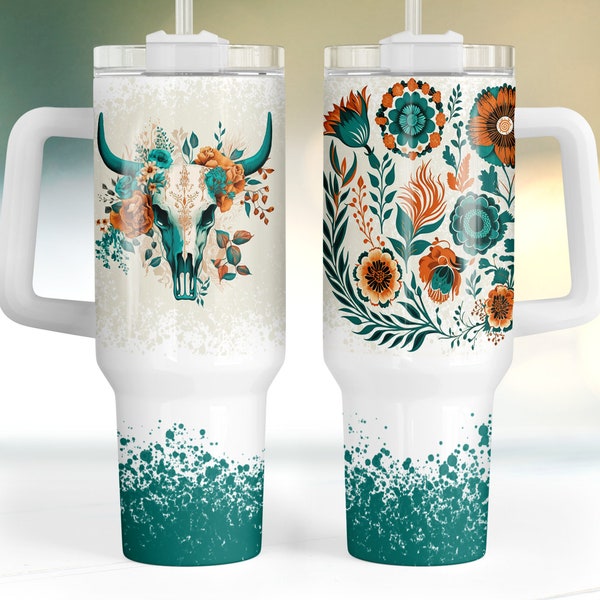 Western Teal Stanley Tumbler - Etsy