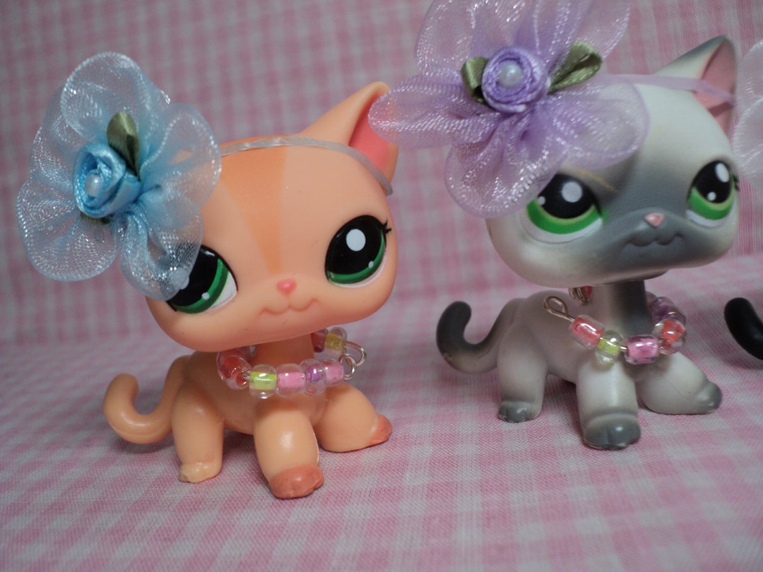 NEW Handmade Littlest Pet Shop LPS 12pc Bows With Pearls/ Collars ...