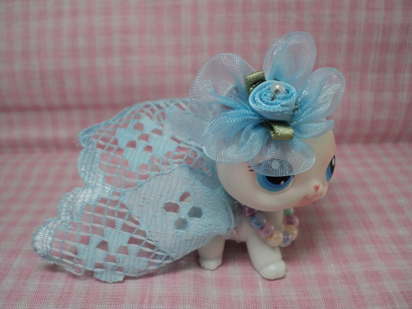 NEW Handmade Littlest Pet Shop LPS 3pc/necklace/head Piece/skirt(blue ...