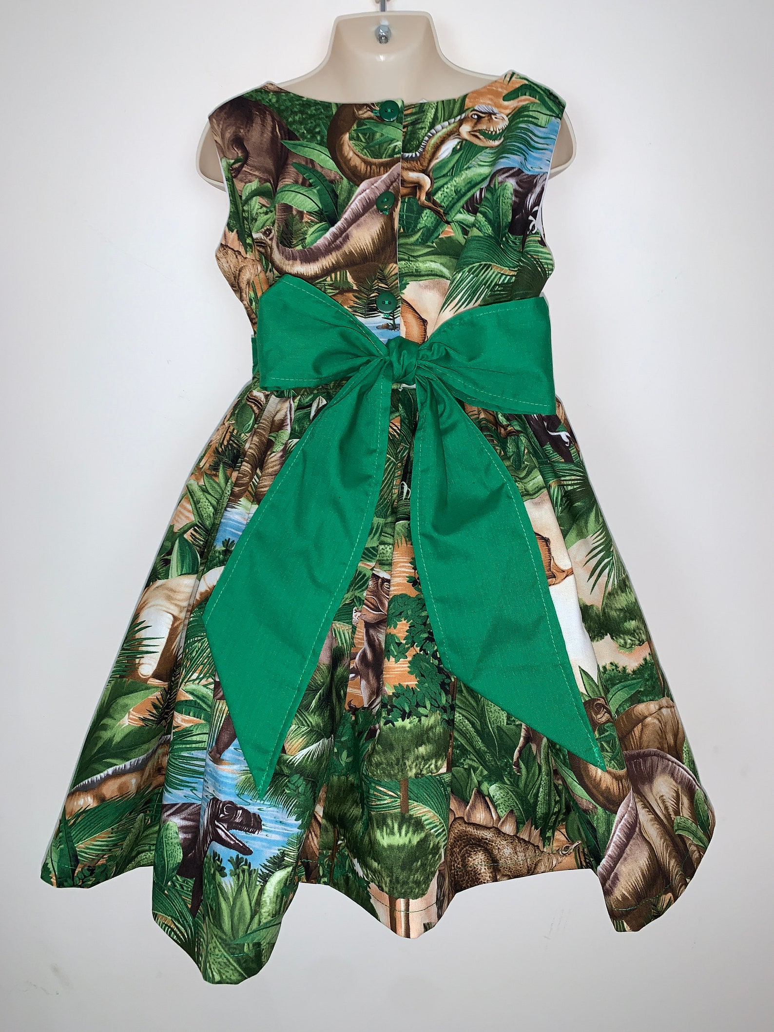 NEW Handmade Cute Realistic Dinosaurs in Woods Dress Custom Girl ...