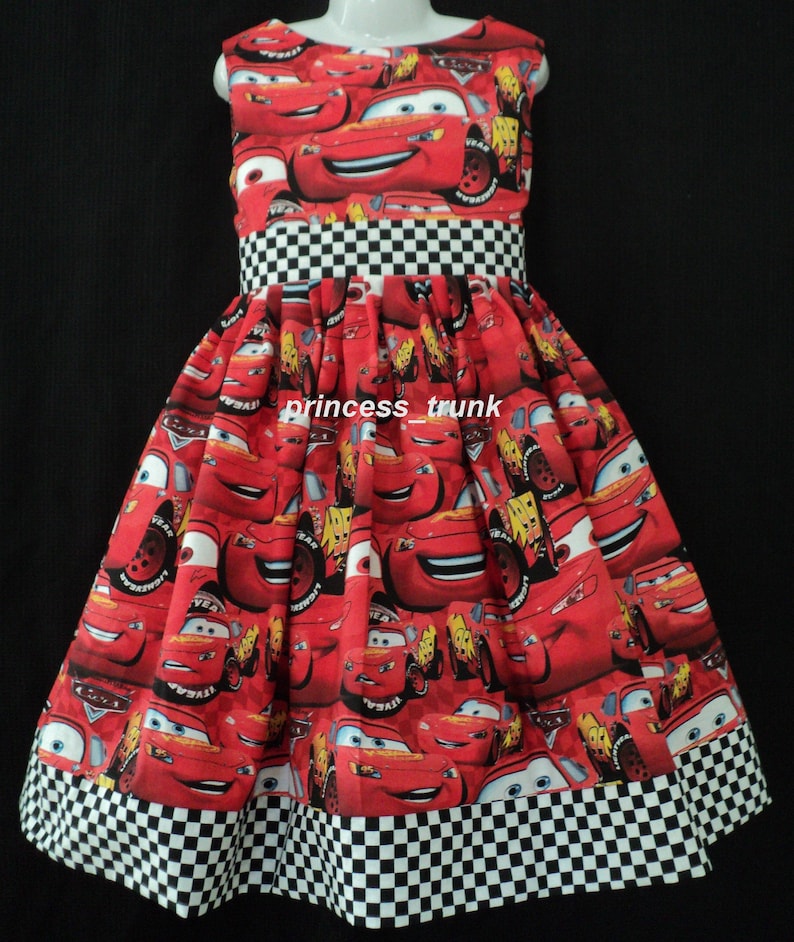 NEW Handmade Disney Pixar Red Mcqueen Cars Dress Custom Size - Etsy