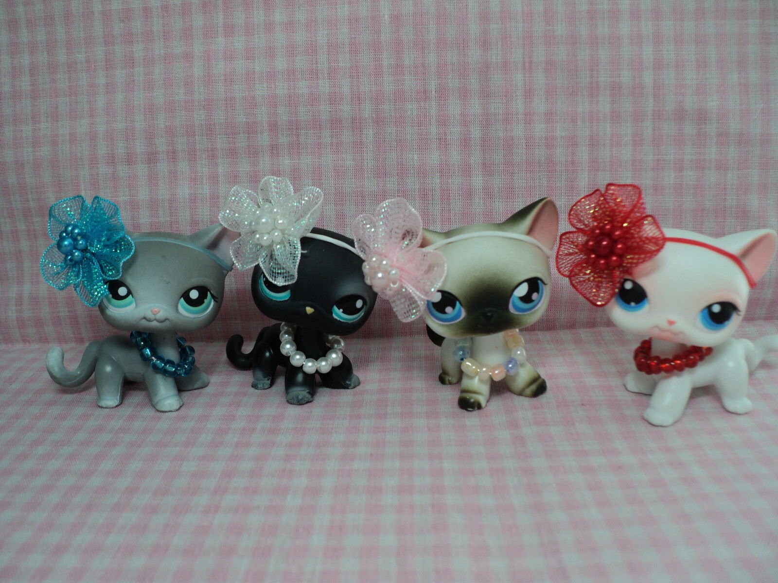 NEW Handmade Littlest Pet Shop LPS 9pc 4 Bows 4 Collars Accessories in ...