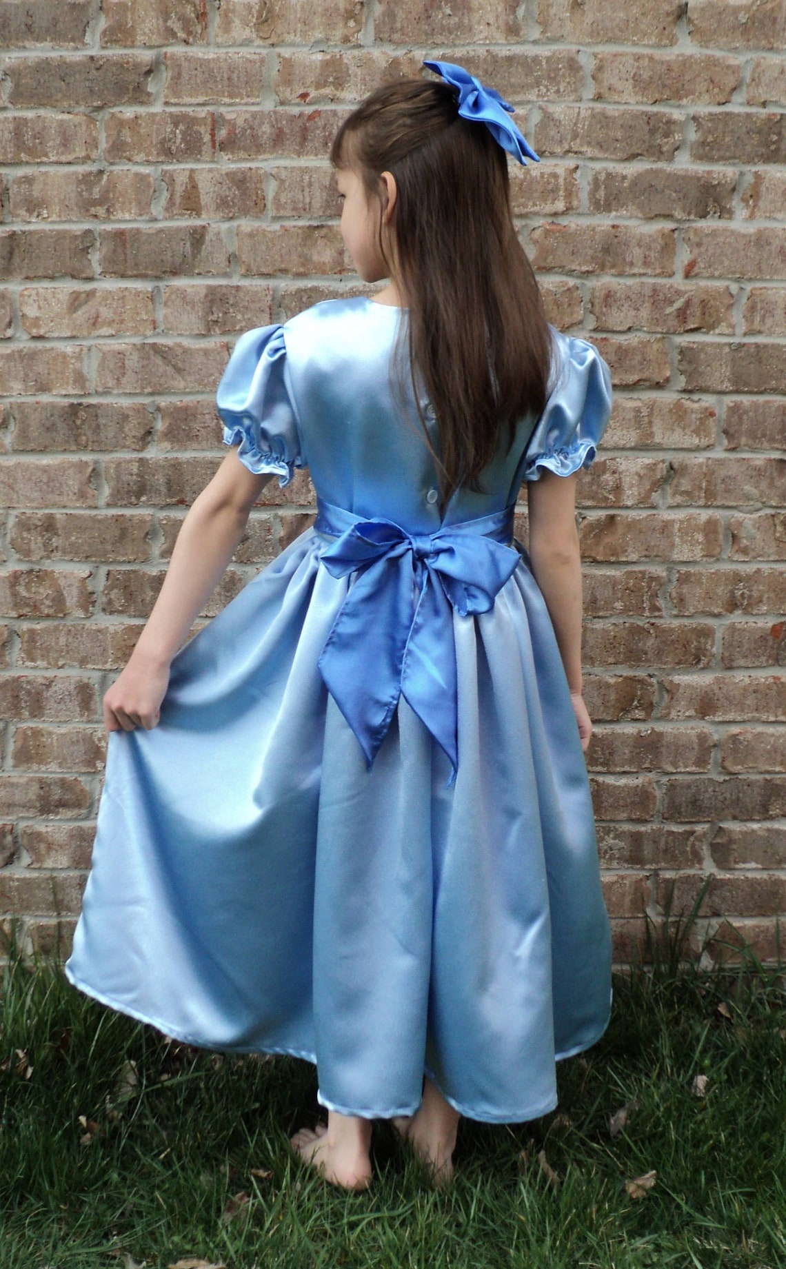 NEW Elegant Peter Pan Wendy Satin Costume 2PC Dress Set Custom Size ...