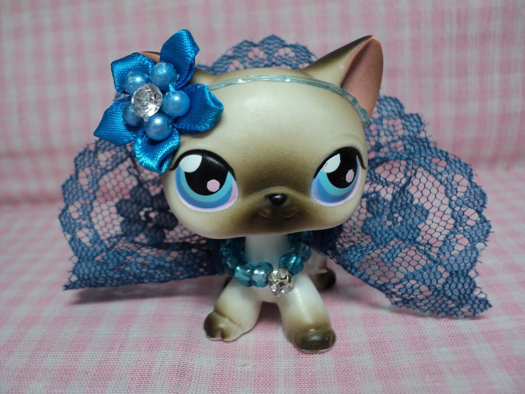 NEW Handmade Littlest Pet Shop LPS 3pc/necklace/head Piece/skirt(blue2 ...