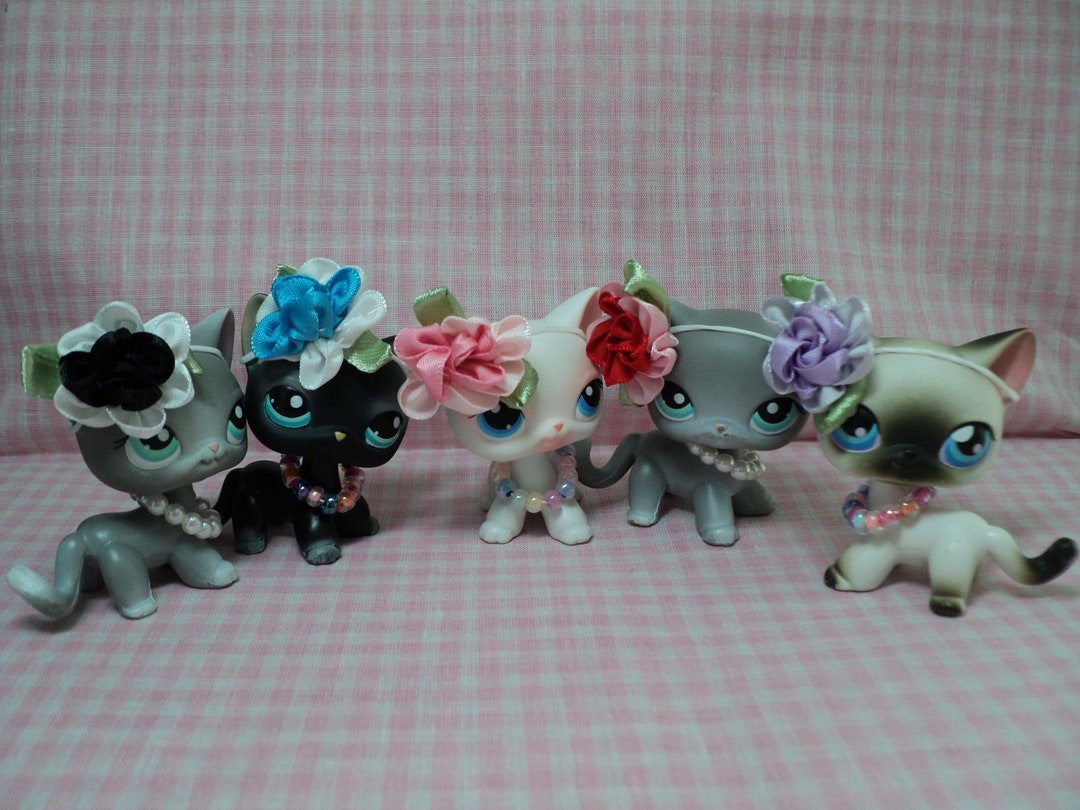 NEW Handmade Littlest Pet Shop LPS 10pc 5 Bows 5 Collars Accessories in ...
