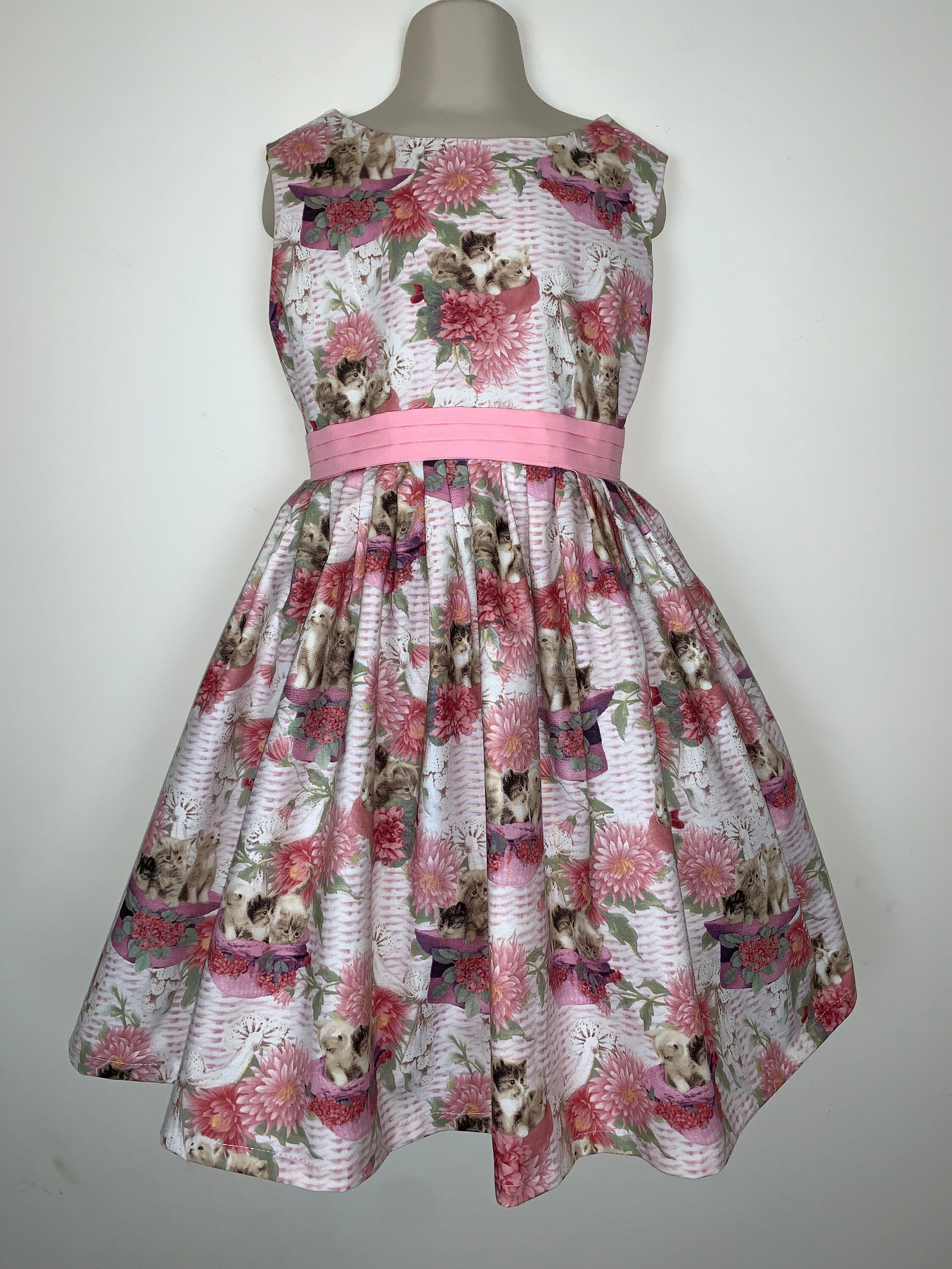NEW Handmade Shabby Tabby Cats Pink Dress Custom Size - Etsy