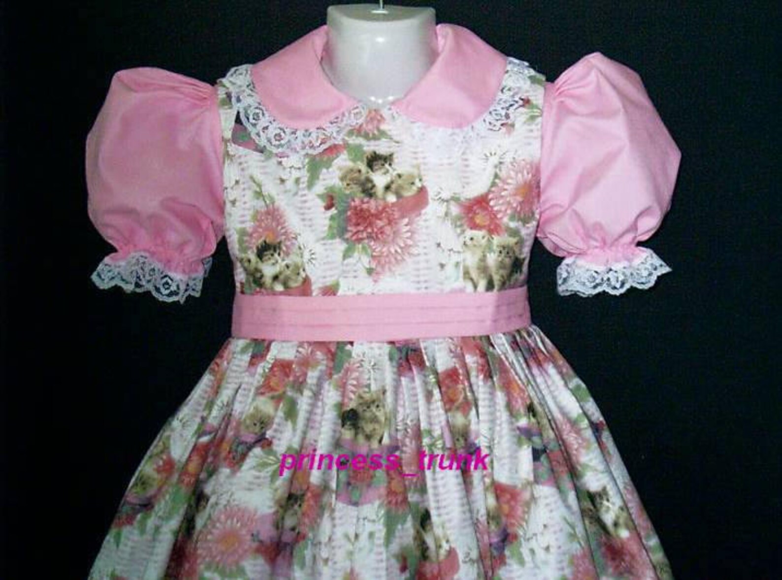 NEW Handmade Shabby Tabby Cats Pink Dress Custom Size - Etsy
