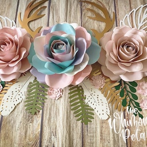Boho Set of Paper Flowers ,woodland Nursery Decor, Paper Flowers Wall ...