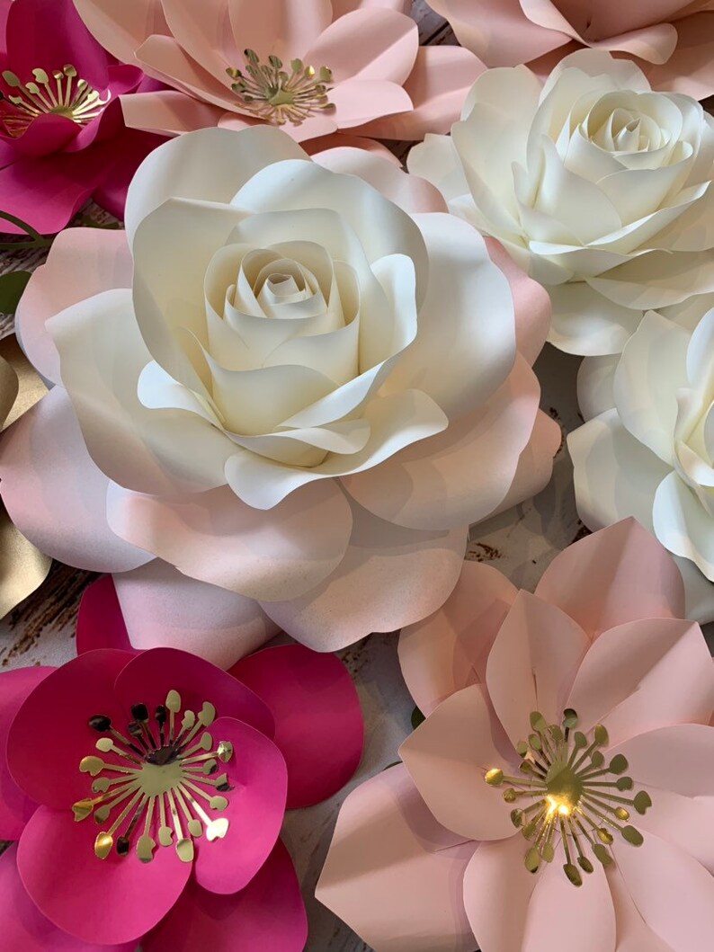 12 Pieces Set of Paper Flowers Nursery Decorpaper Flower - Etsy