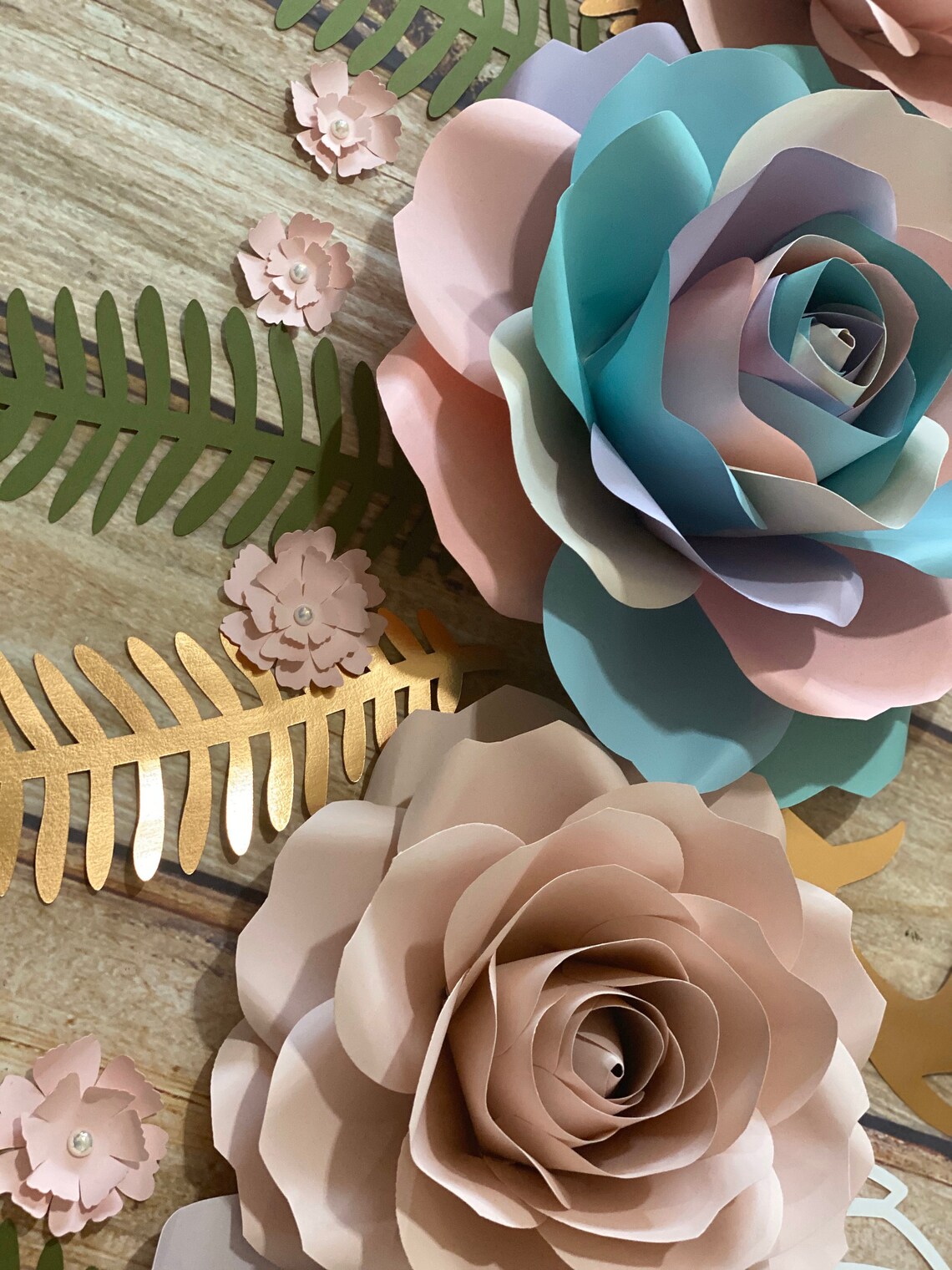 Boho Set of Paper Flowers ,woodland Nursery Decor, Paper Flowers Wall ...