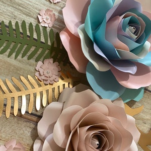 Boho Set of Paper Flowers ,woodland Nursery Decor, Paper Flowers Wall ...