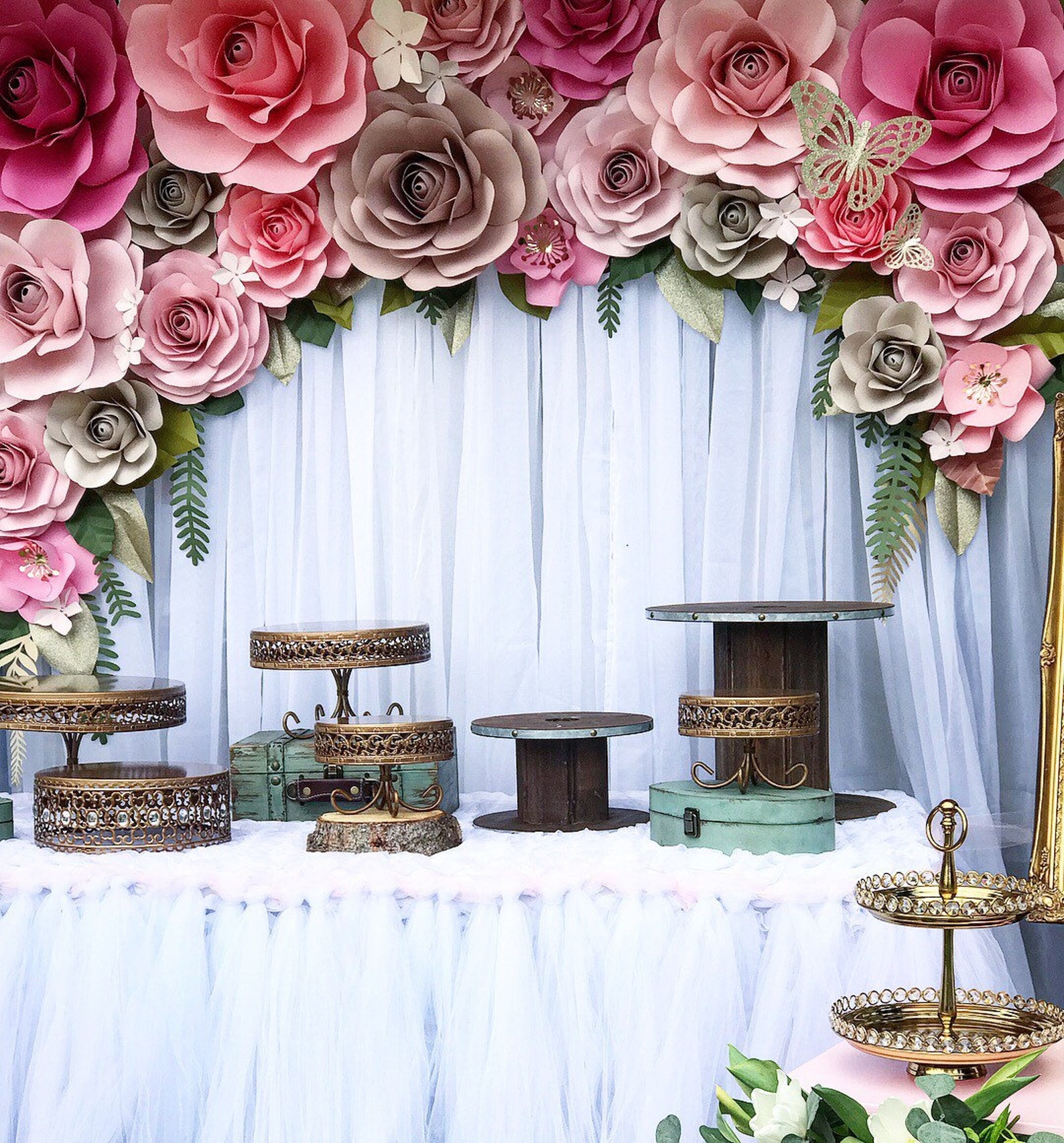 5" Long Backdrop ! Beautiful Boho Theme Paper Flower Backdrop. Paper ...