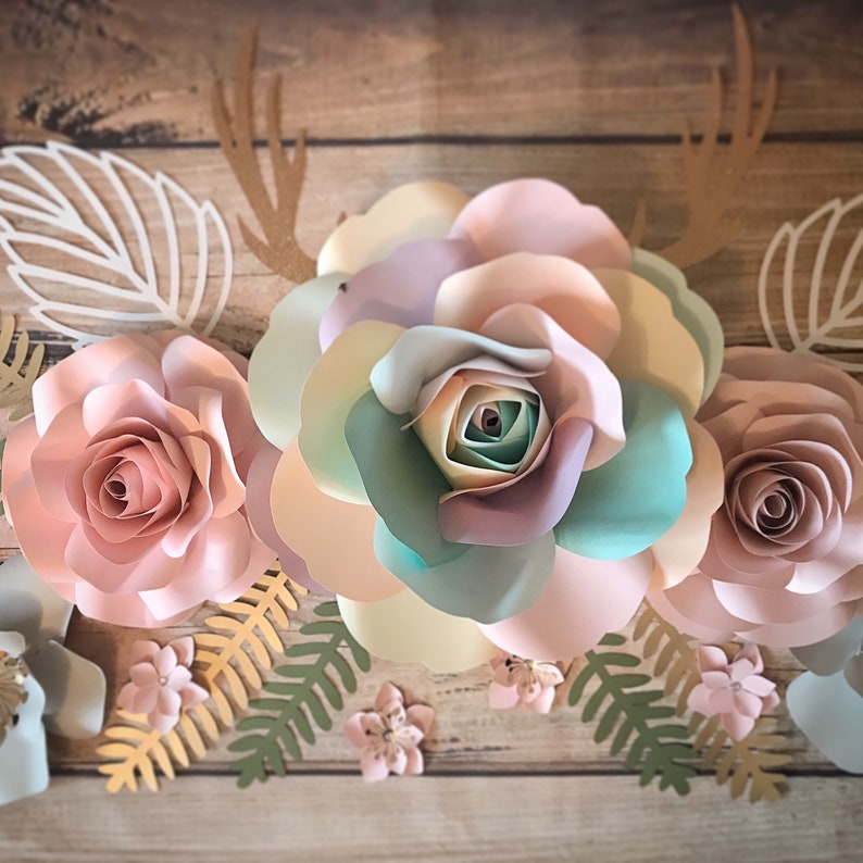 Boho Set of Paper Flowers ,woodland Nursery Decor, Paper Flowers Wall ...