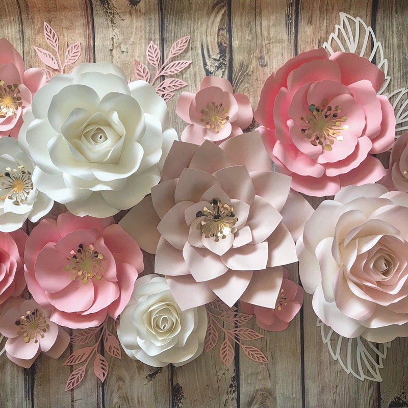 Gold Paper Flowers - Etsy