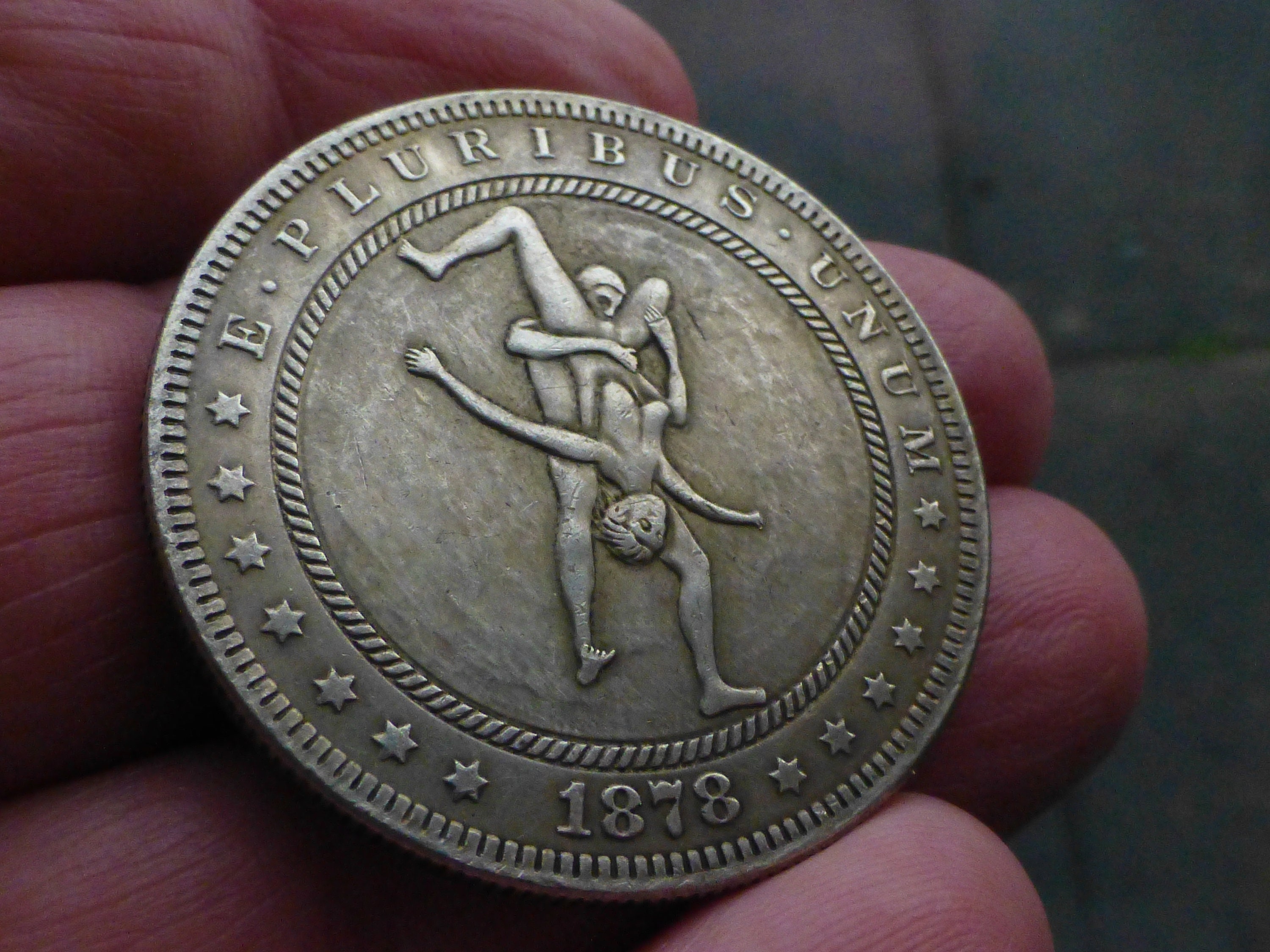 1878 Hobo Dollar Coin Sexy Couple Have Strenuous Fun mature Content - Etsy