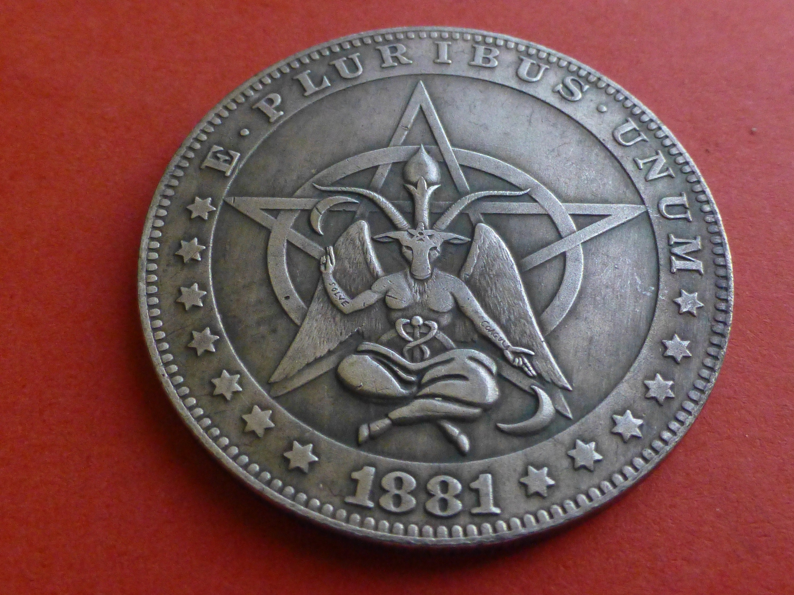 1881 Hobo Dollar Coin Winged Satan Devil in a Pentagram - Etsy