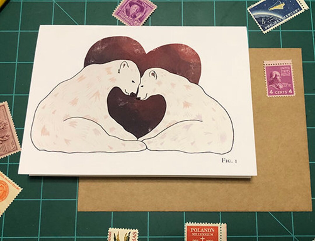 Polar Bear Card / Anniversary Day Card / Animal Card / Gift for Animal ...