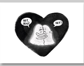 Ghost Card Halloween Card What's up BOO Card Funny - Etsy