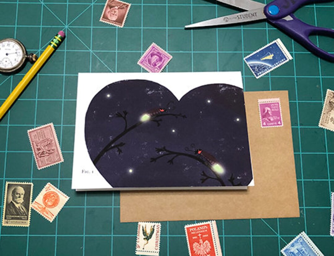 Firefly Card / Anniversary Card / Animal Card / Lightning Bug / Gift ...
