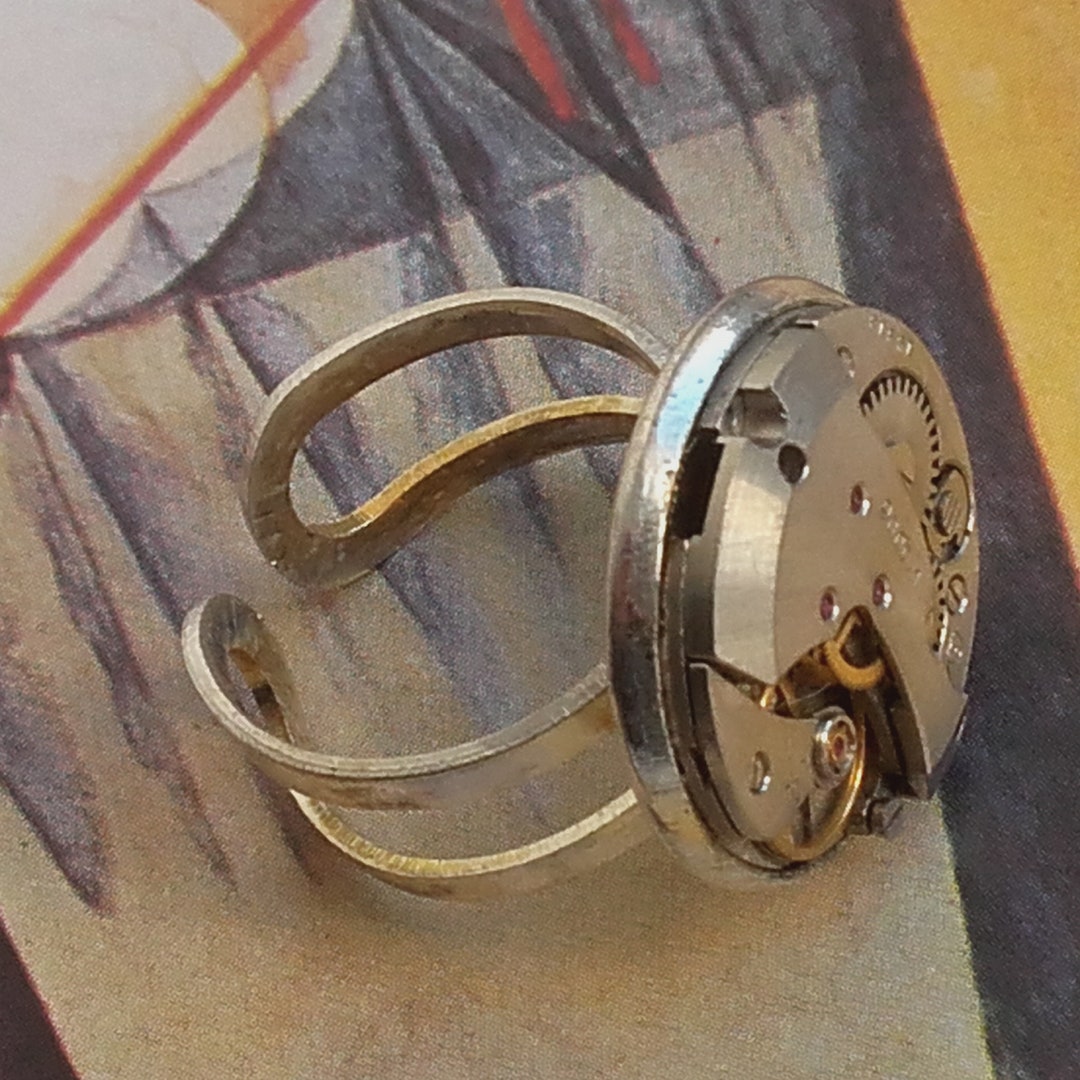 Vintage Watch Movement Ring, Steampunk - Etsy